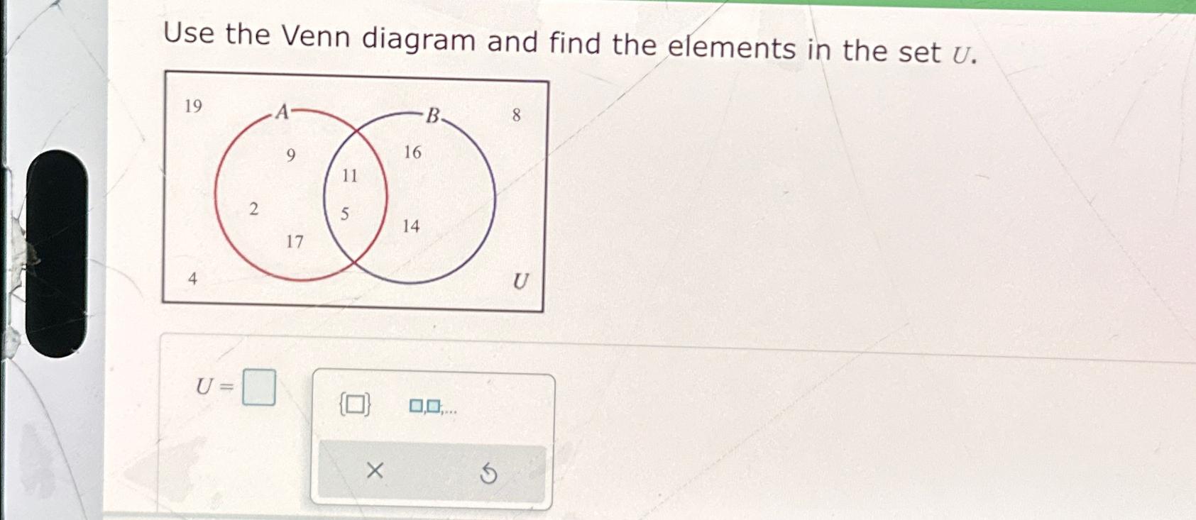Solved Use the Venn diagram and find the elements in the set | Chegg.com