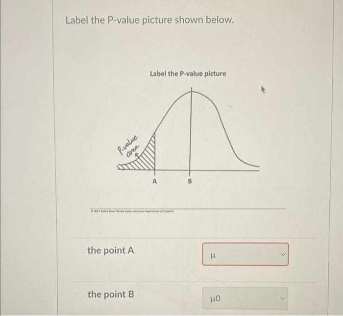 Solved Label the P-value picture shown below. Label the | Chegg.com