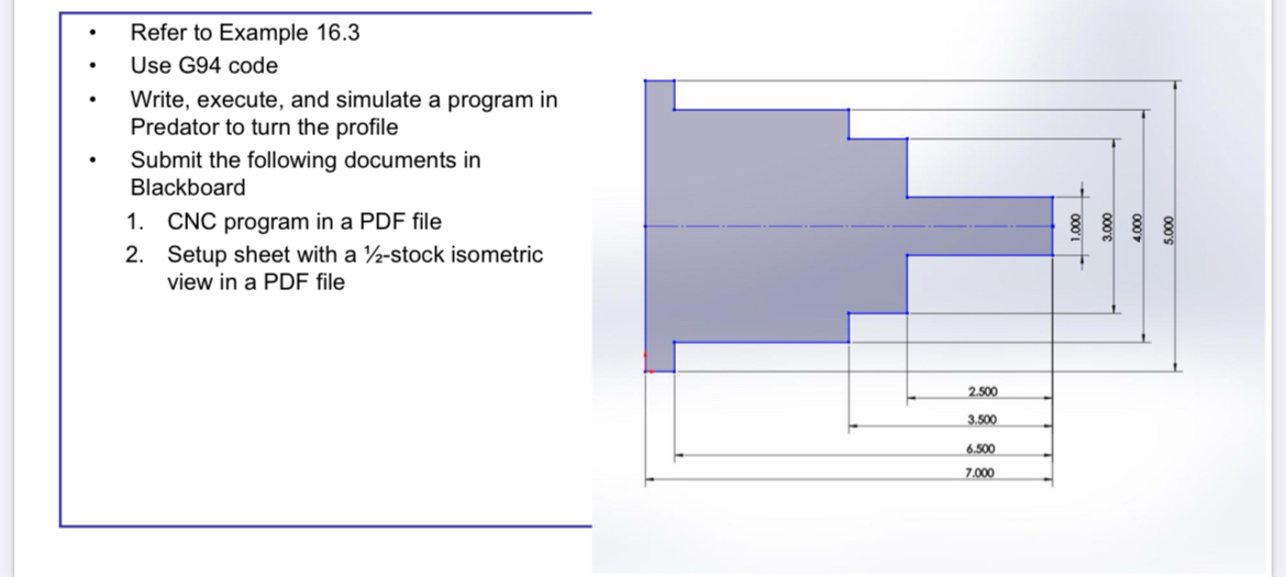 Refer to Example 16.3Use G94 ﻿codeWrite, execute, and | Chegg.com
