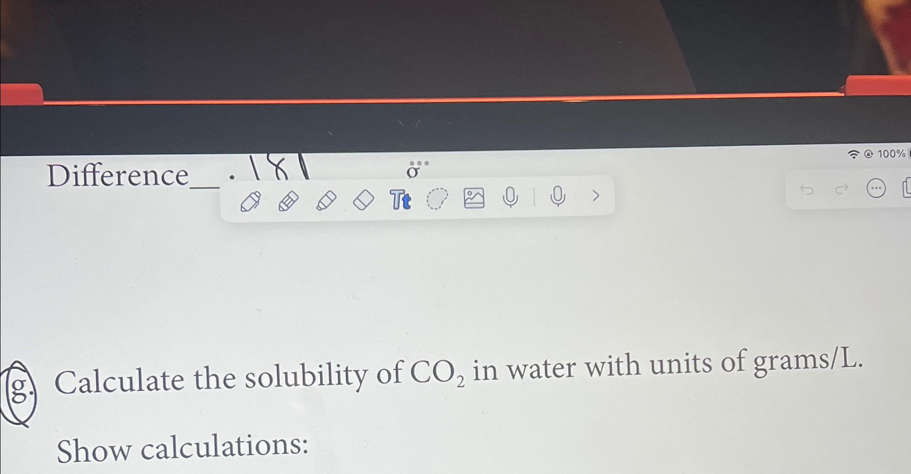 Calculate the solubility of Co2 ﻿in water with units | Chegg.com