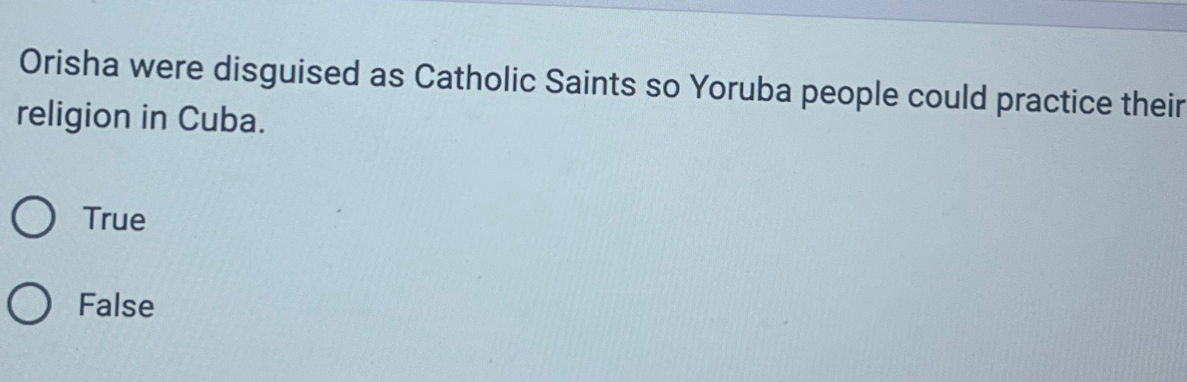 Solved Orisha were disguised as Catholic Saints so Yoruba | Chegg.com