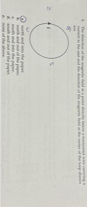 Solved 1. The direction of the magnetie field at a point | Chegg.com