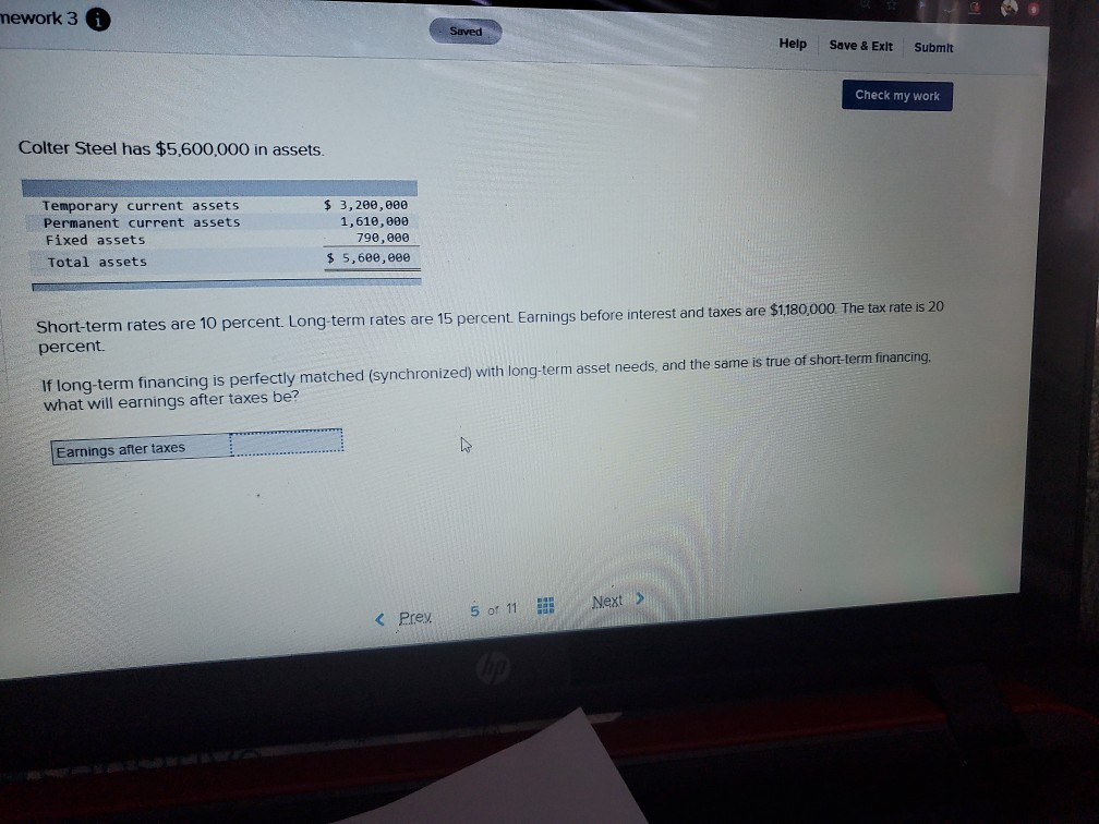 Solved mework 30 Saved Help Save & Exit Submit Check my work | Chegg.com