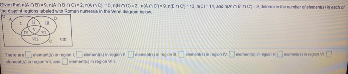 Solved Given that n( A B) 9. ANBnC)=2, n(ANC) - 5 ( B C)-2. | Chegg.com