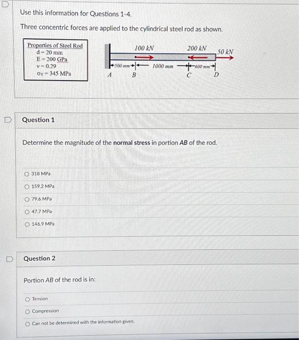 Solved Use this information for Questions 1-4. Three | Chegg.com