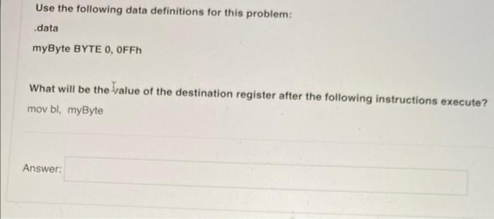 Solved Use the following data definitions for this problem: | Chegg.com