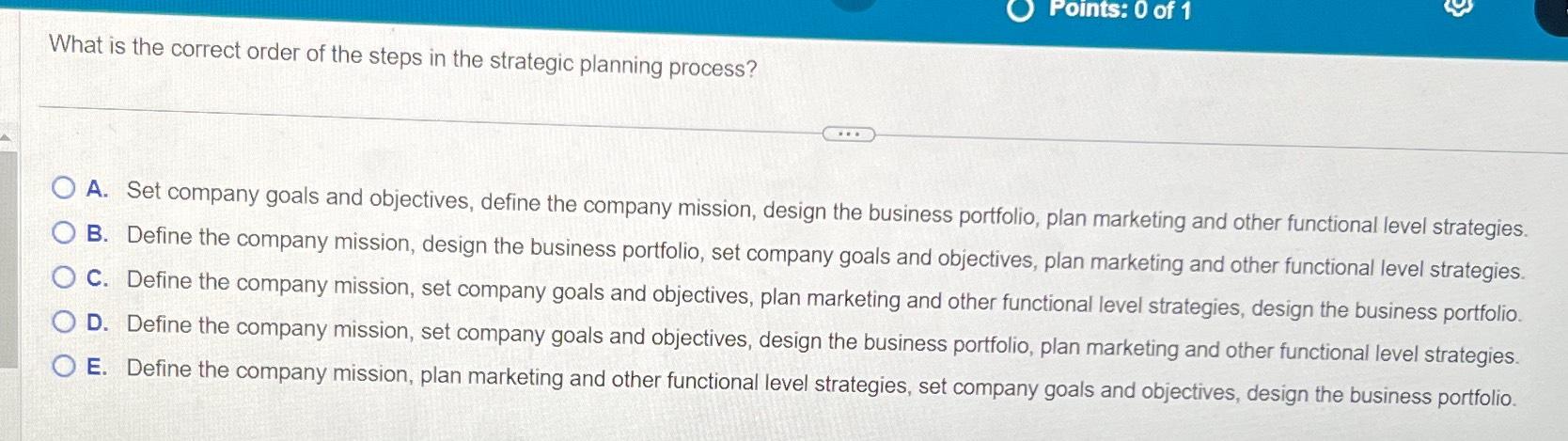 Solved What is the correct order of the steps in the | Chegg.com