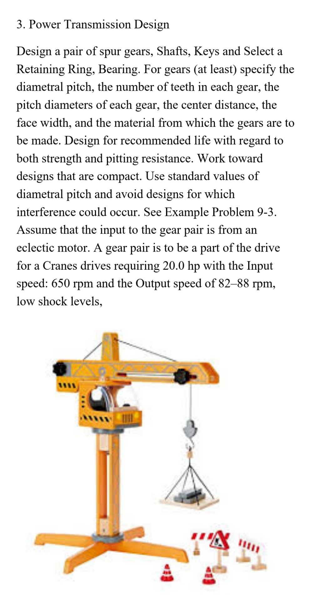 3. Power Transmission Design Design a pair of spur | Chegg.com