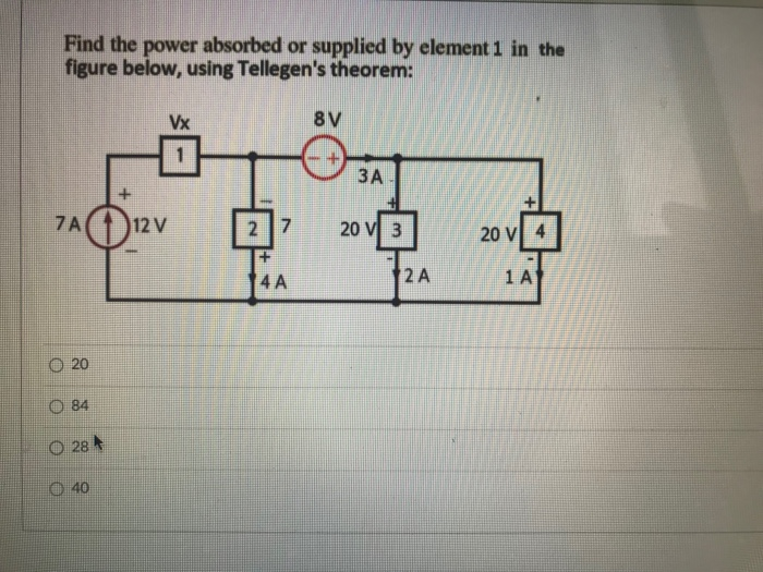 Solved Find the power absorbed or supplied by element 1 in | Chegg.com