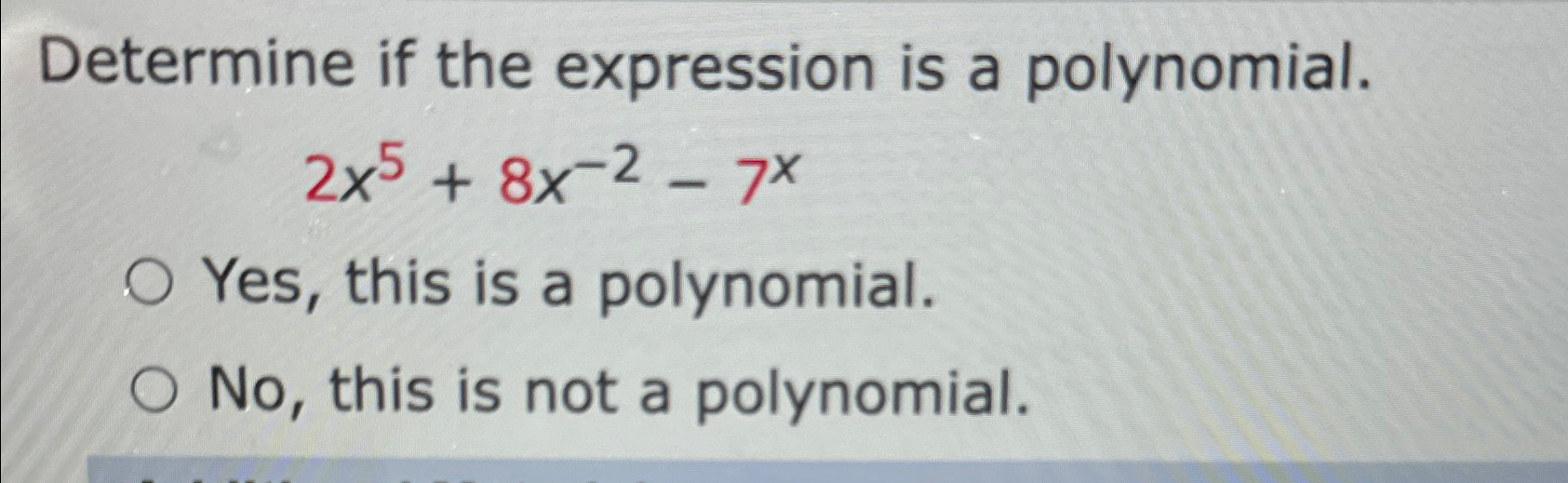 Solved Determine if the expression is a | Chegg.com