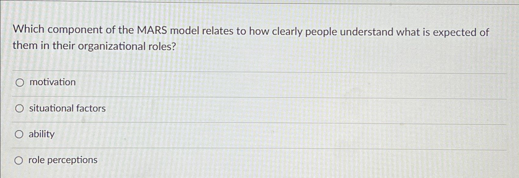 Solved Which component of the MARS model relates to how | Chegg.com