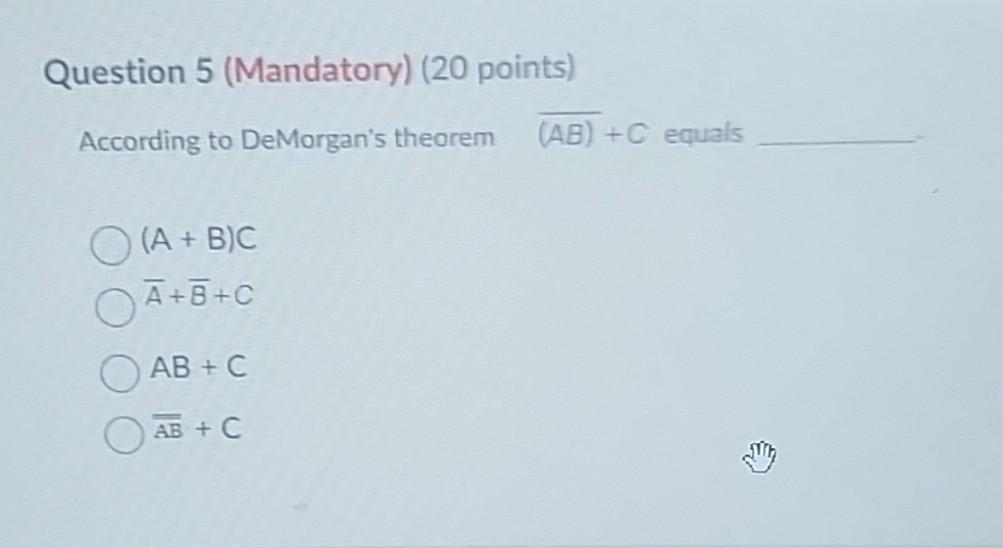 Solved Question 5 (Mandatory) (20 points) According to | Chegg.com