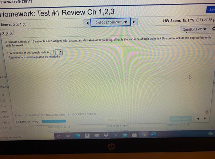 Solved STA2023 ref 275117 Sav Homework: Test #1 Review Ch | Chegg.com Solved STA2023 ref 275117 Sav Homework: Test #1 Review Ch | Chegg.com