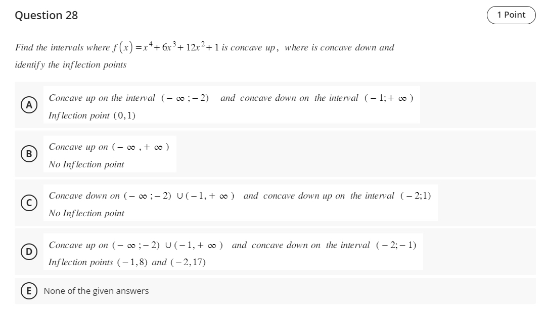 Solved Question 28Find the intervals where | Chegg.com
