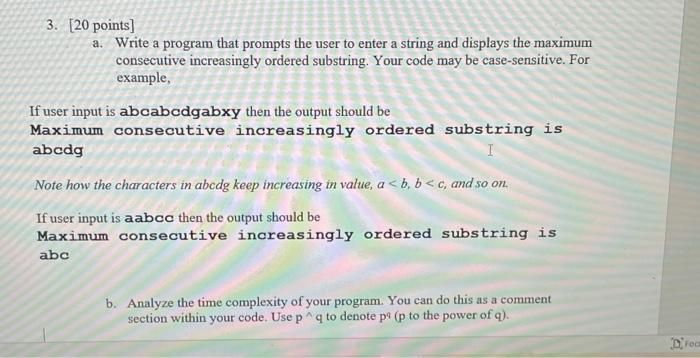 Solved 3. [20 points] a. Write a program that prompts the | Chegg.com