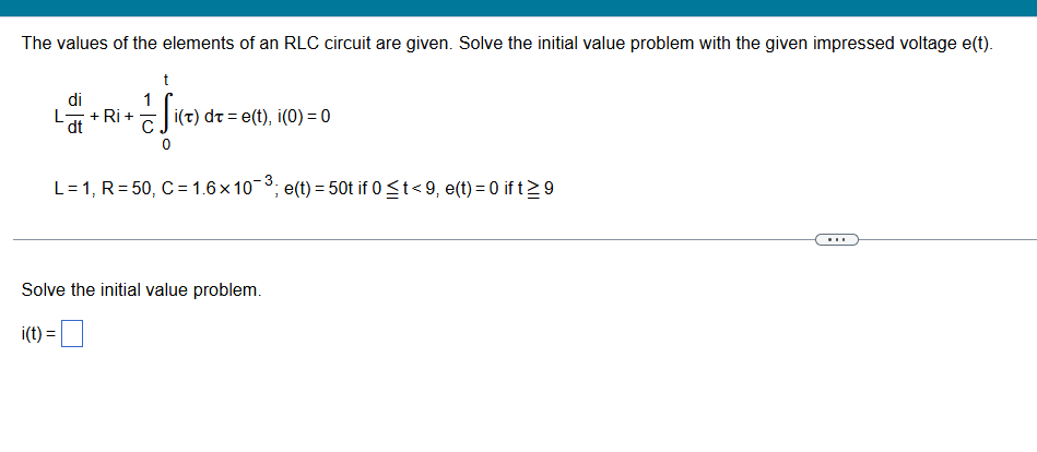 Solved The values of the elements of an RLC circuit are | Chegg.com