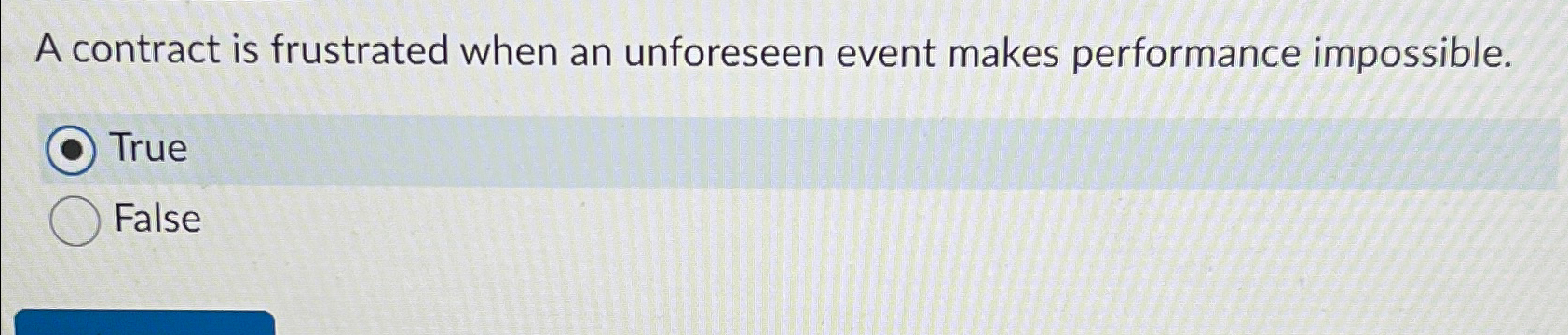 Solved A contract is frustrated when an unforeseen event | Chegg.com