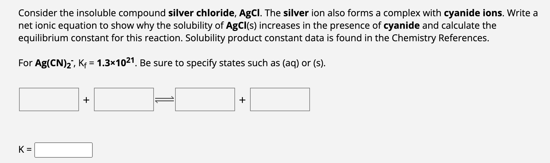 Solved Consider the insoluble compound silver chloride, | Chegg.com