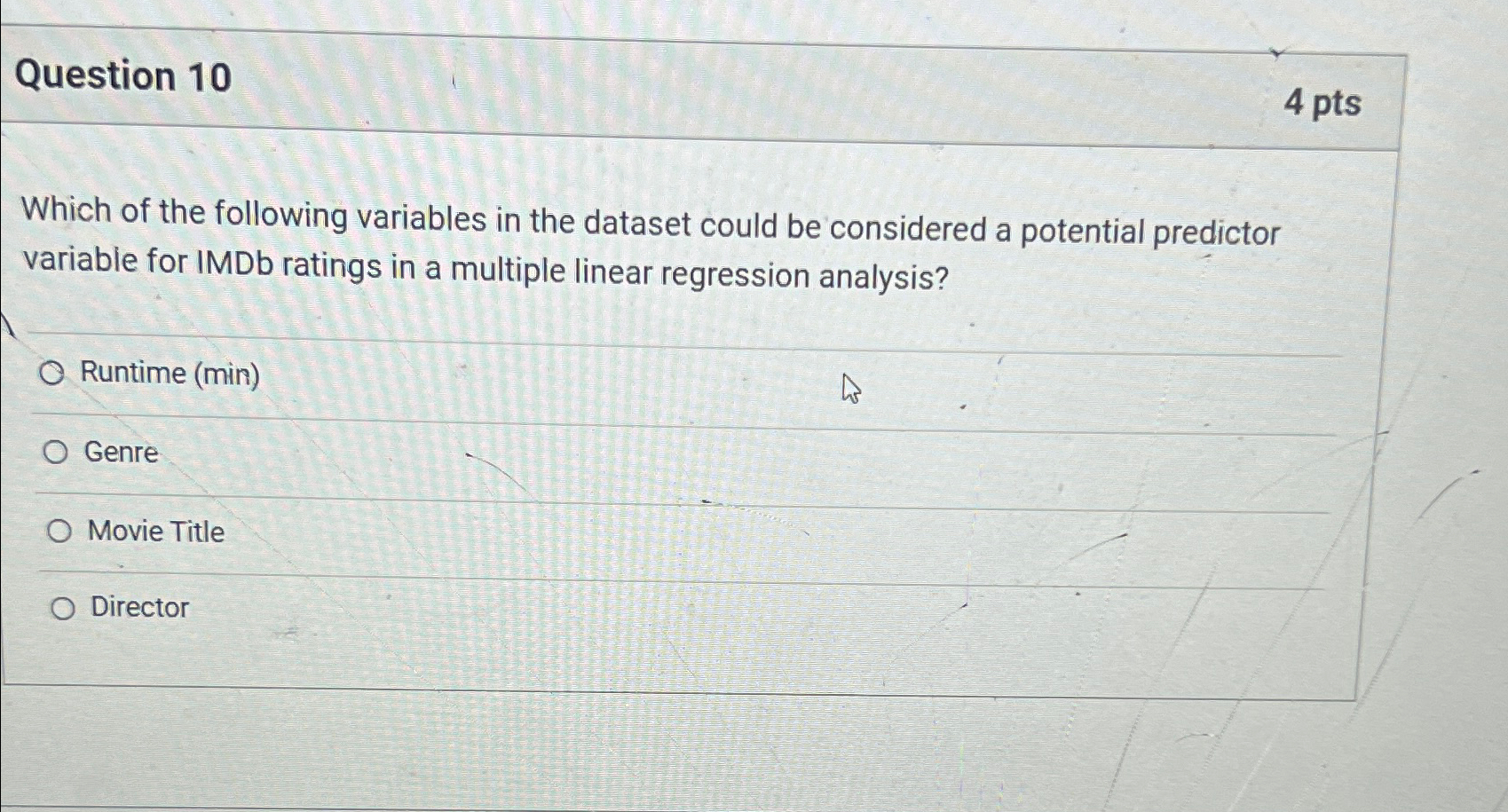 Solved Question 104 ﻿ptsWhich of the following variables in | Chegg.com