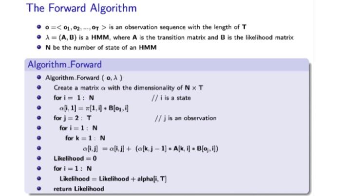Given the following state diagram of an HMM and the | Chegg.com
