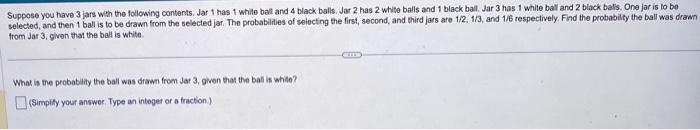 Solved Suppose you have 3 jars whth the following contents. | Chegg.com