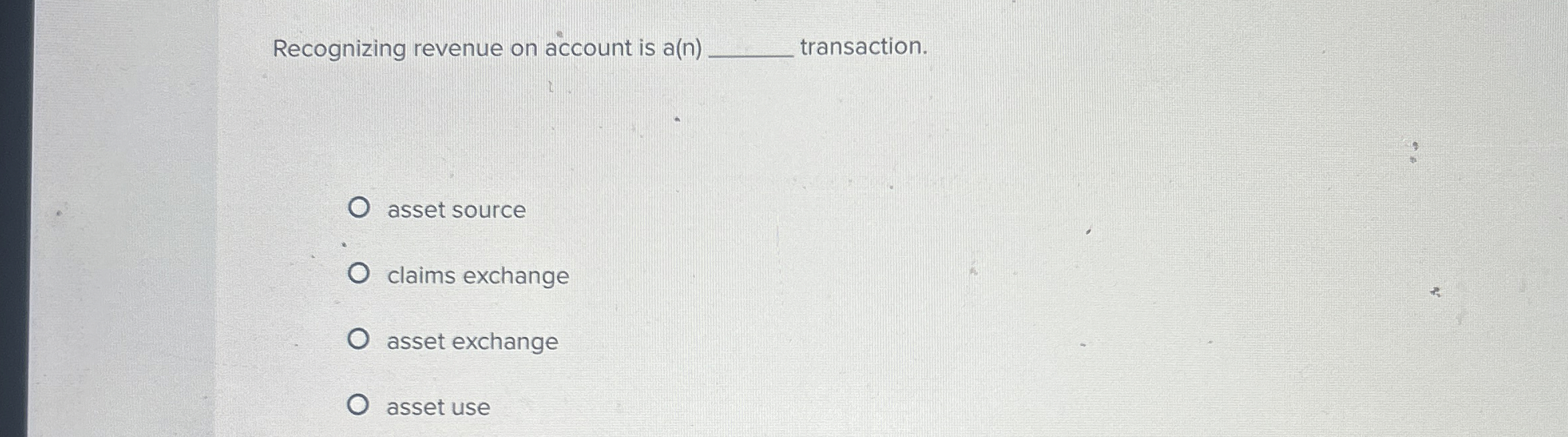 Solved Recognizing revenue on account is a( ﻿n ) _____ | Chegg.com