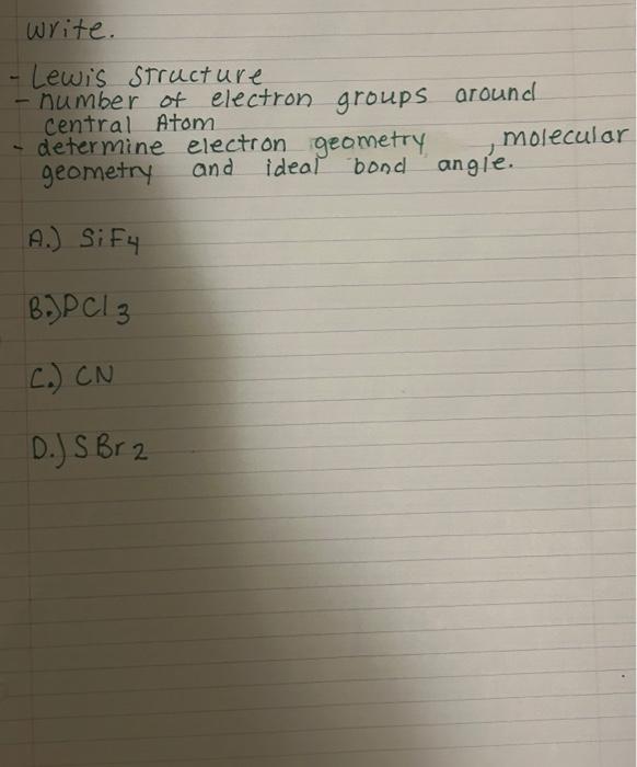 Solved - Lewis structure - number of electron groups around | Chegg.com