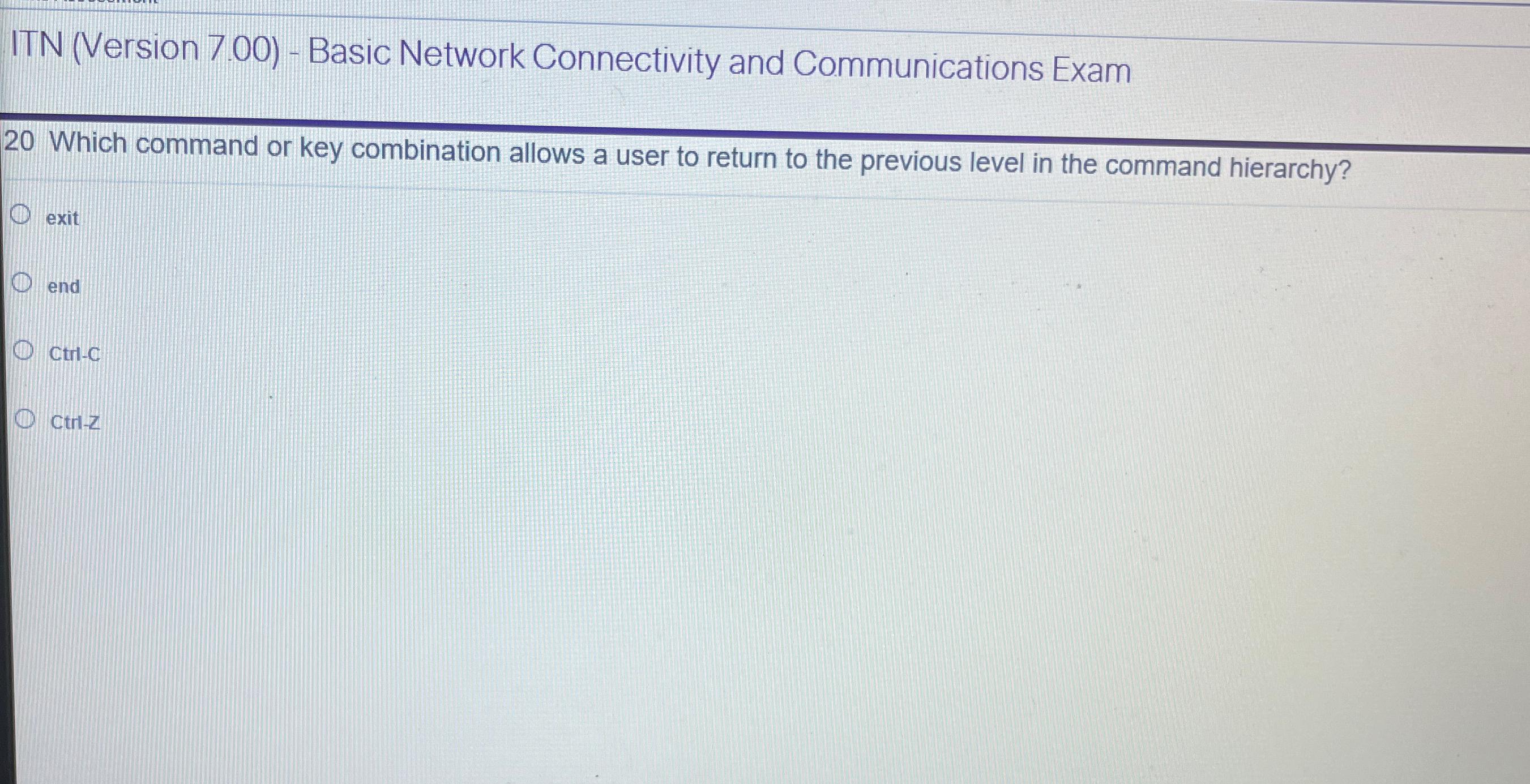 Solved ITN (Version 7.00) - ﻿Basic Network Connectivity and | Chegg.com