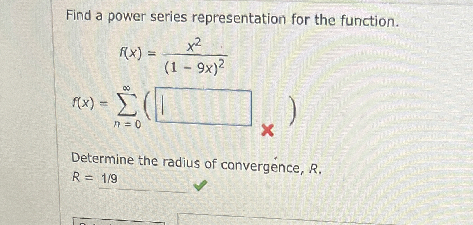 Solved Find a power series representation for the | Chegg.com