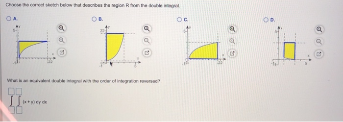Solved For the given double integral, sketch the region of | Chegg.com