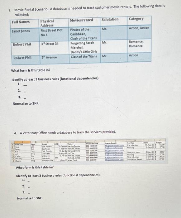 Solved PART II - Normalizing to 3 NF For each question, | Chegg.com