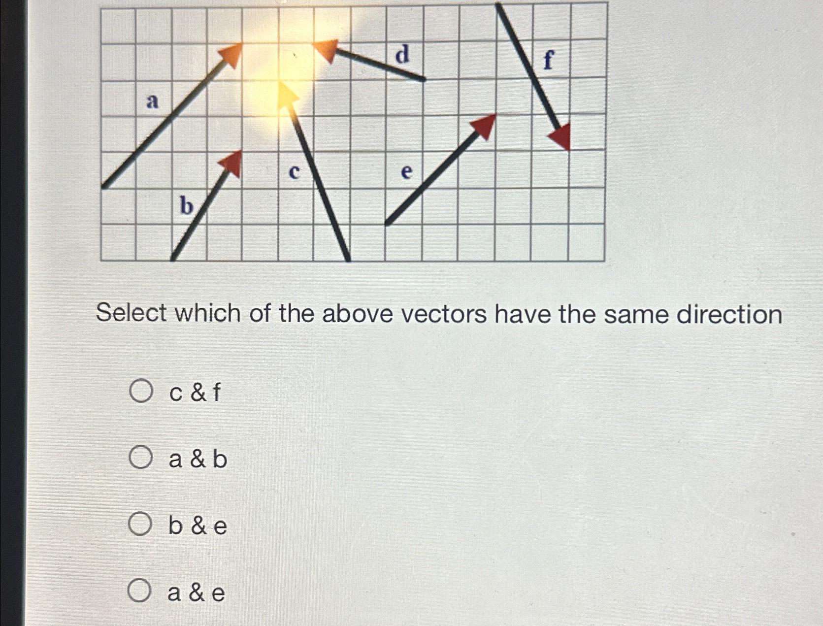Solved Select which of the above vectors have the same | Chegg.com
