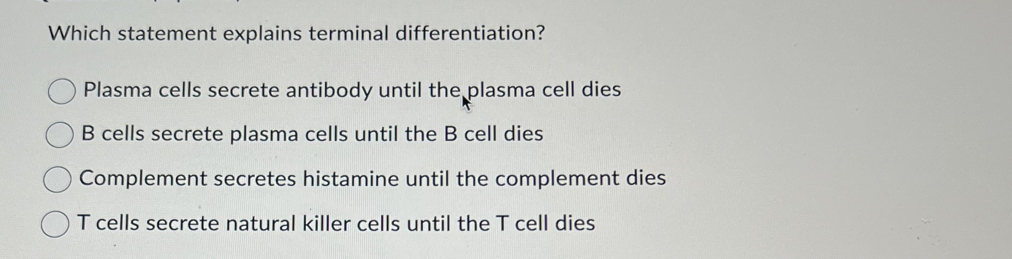 Solved Which statement explains terminal | Chegg.com