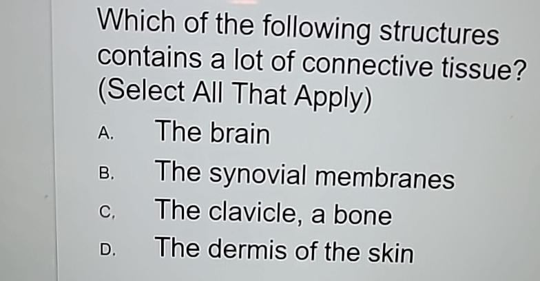 Solved Which of the following structures contains a lot of | Chegg.com