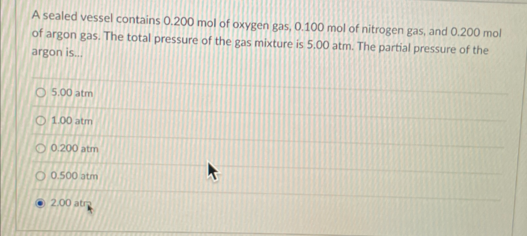 Solved A sealed vessel contains 0.200mol of oxygen gas, | Chegg.com