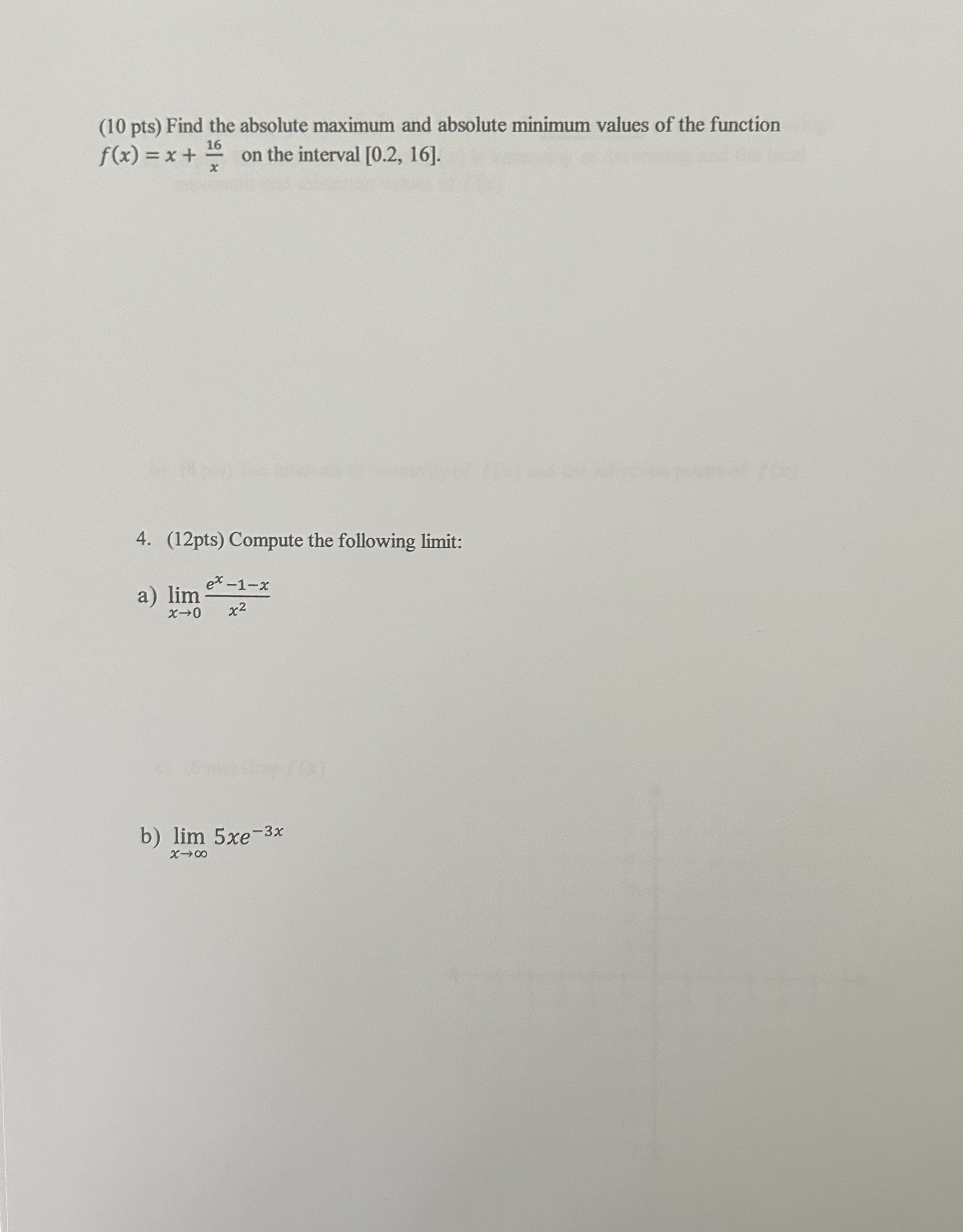 (2 ﻿pts each) ﻿Use the graph of f(x) ﻿below to answer | Chegg.com