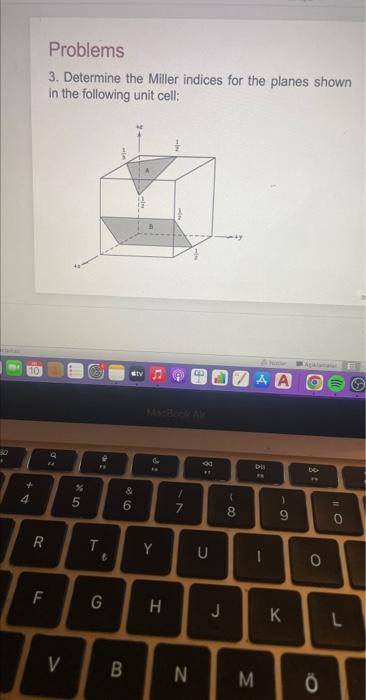 Solved 3. Determine the Miller indices for the planes shown | Chegg.com