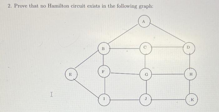 Solved 2. Prove that no Hamilton circuit exists in the | Chegg.com