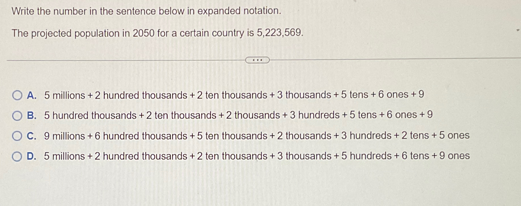 Solved Write the number in the sentence below in expanded | Chegg.com