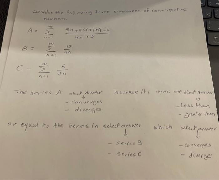 Solved Consider the foll awing three sequences of | Chegg.com