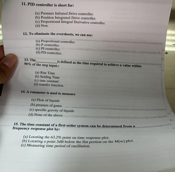 Solved PID controller is short for:(a) ﻿Pressure Infrared | Chegg.com