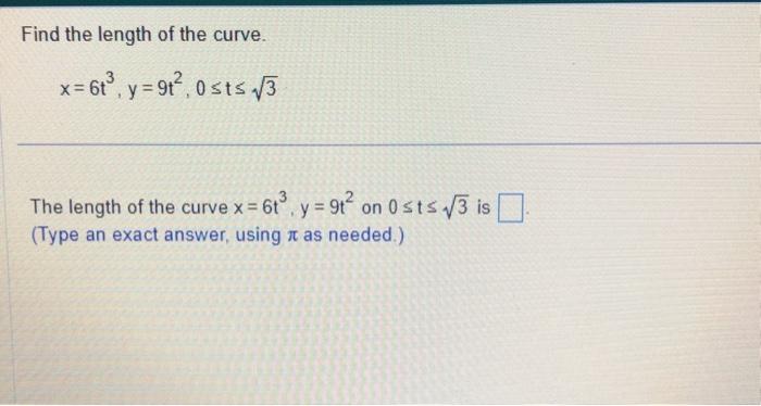 Solved Find the length of the curve. | Chegg.com