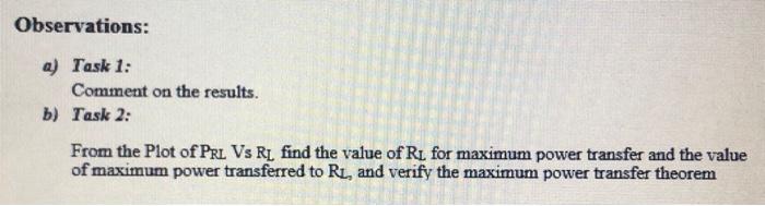 Solved Task 2: Verification of Maximum Power Transfer | Chegg.com