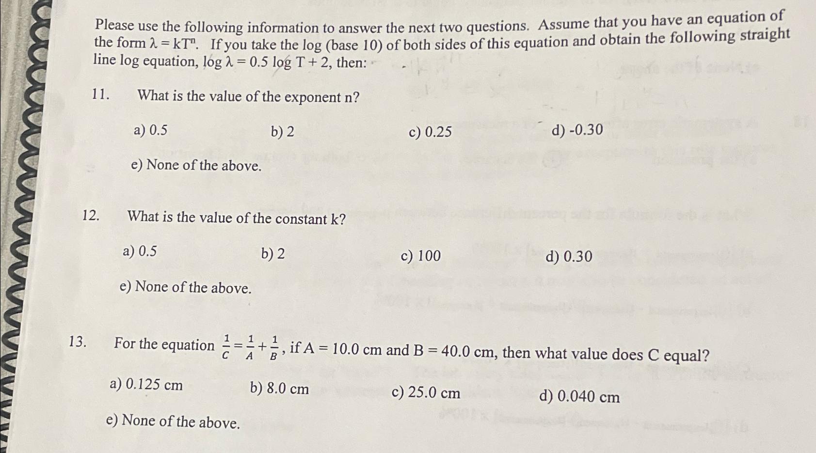 Solved Please use the following information to answer the | Chegg.com