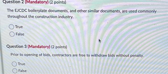 Solved The EJCDC boilerplate documents, and other similar | Chegg.com