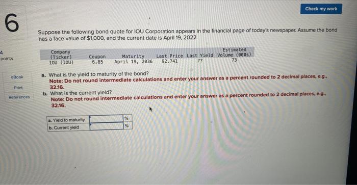 Solved Suppose the following bond quote for 10U Corporation | Chegg.com