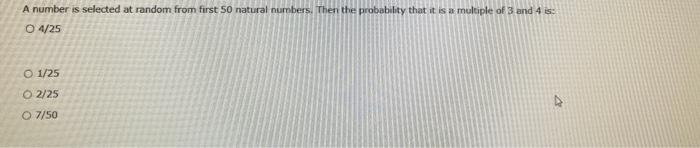 Solved A number is selected at random from first 50 natural | Chegg.com