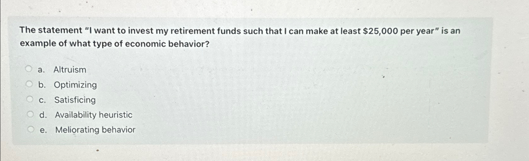 Solved The statement "I want to invest my retirement funds | Chegg.com