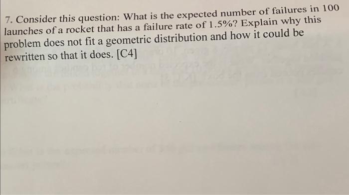 Solved 7. Consider this question: What is the expected | Chegg.com