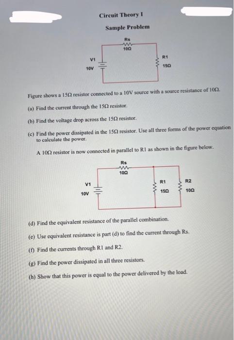 Solved Sample Problem Figure shows a 15Ω resistor connected | Chegg.com